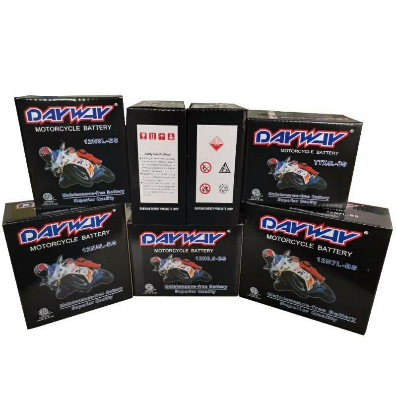 Motorcycle original DAYWAY battery 12V rechargeable 3L,4L,5L,5A,7A,7L ...