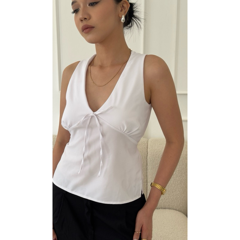 HELENA Vest Vneck W/Tie Back •trendsphclothing | Shopee Philippines