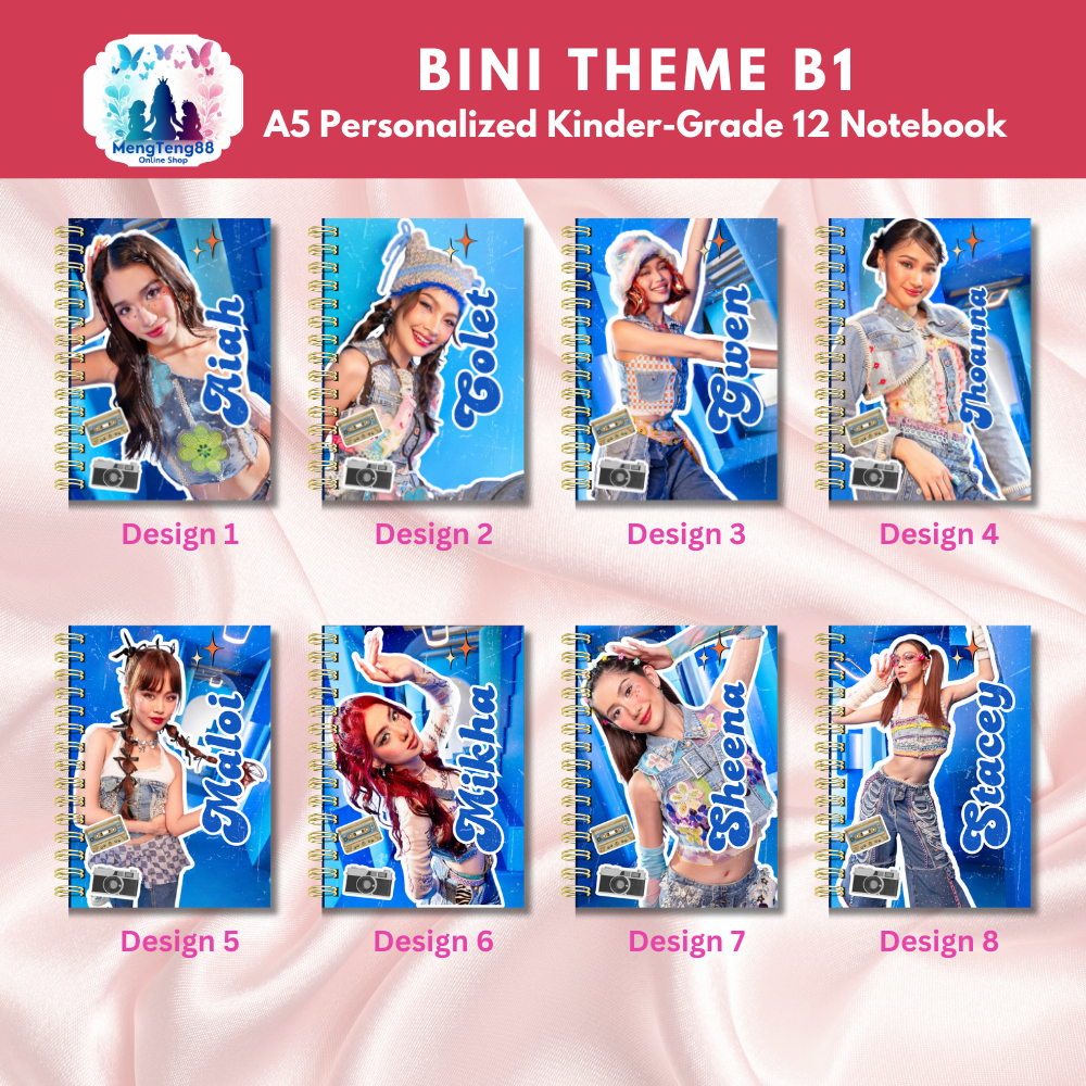 Bini Theme Personalized Notebook Batch 1 Kinder-Grade 12 A5 (14cm x ...