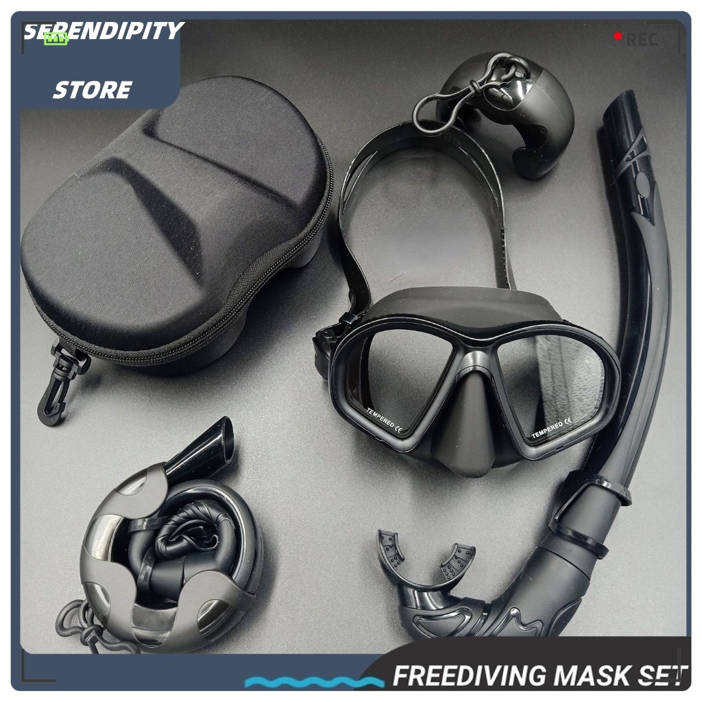 Dazzle lens Tempered Glass Low Volume Freediving Mask With Foldable ...