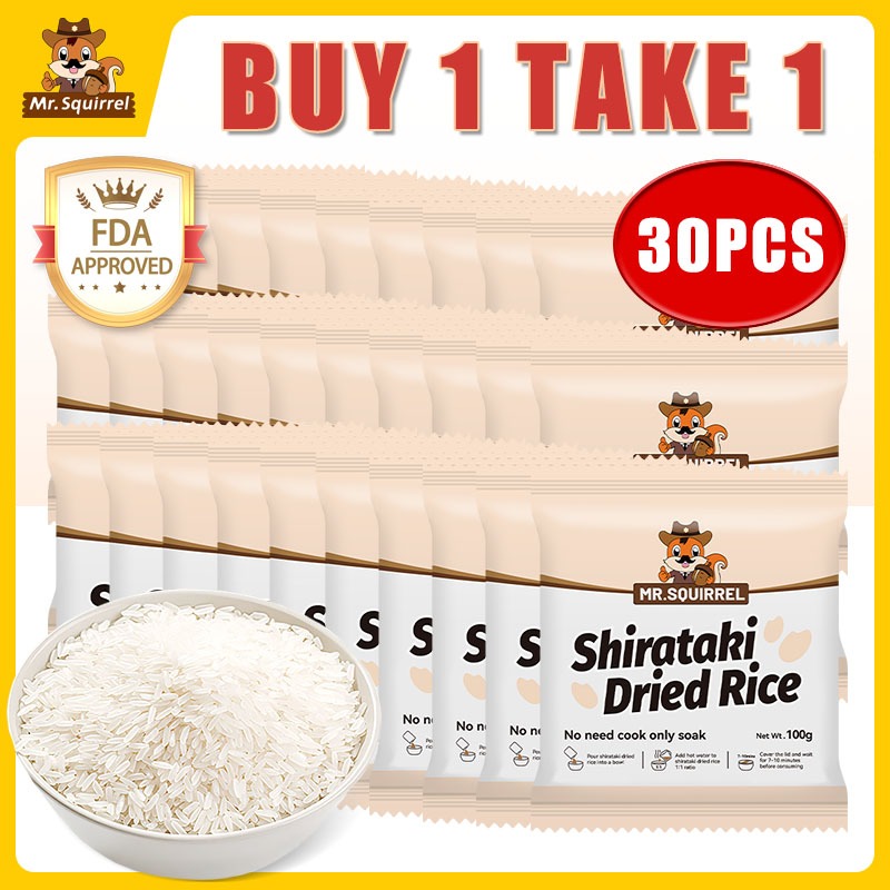 【Buy 1 Take 1】Mr.Squirrel 30PCS Dry Shirataki Rice Original Konjac Rice ...