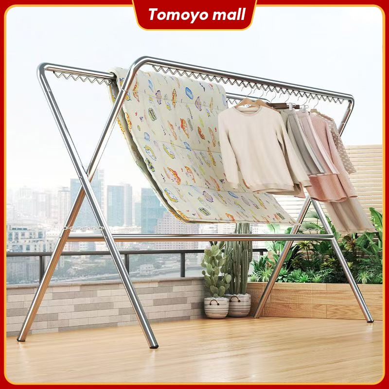 Sampayan Stainless Clothes Rack Heavy Duty Foldable Hanging Rack ...