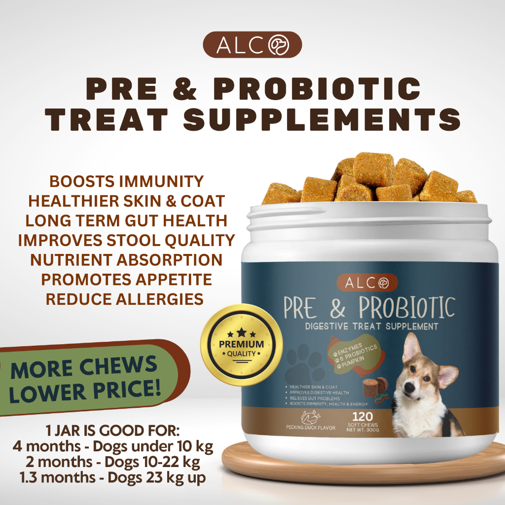 Alco Pre & Probiotic Digestive Multifunctional Dog Treats 300grams 120 ...