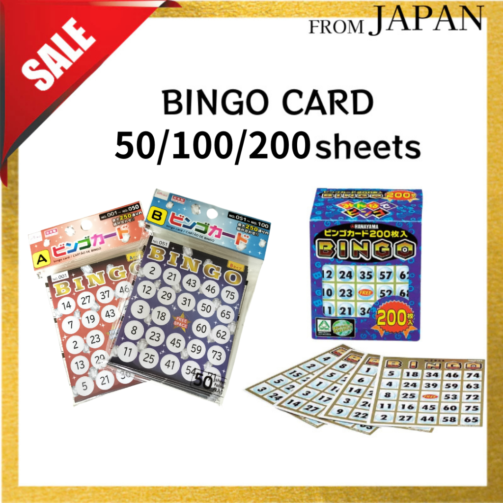 LIMITED SALE! Bingo Cards 50/100/200 sheets flip [Made in Japan ...