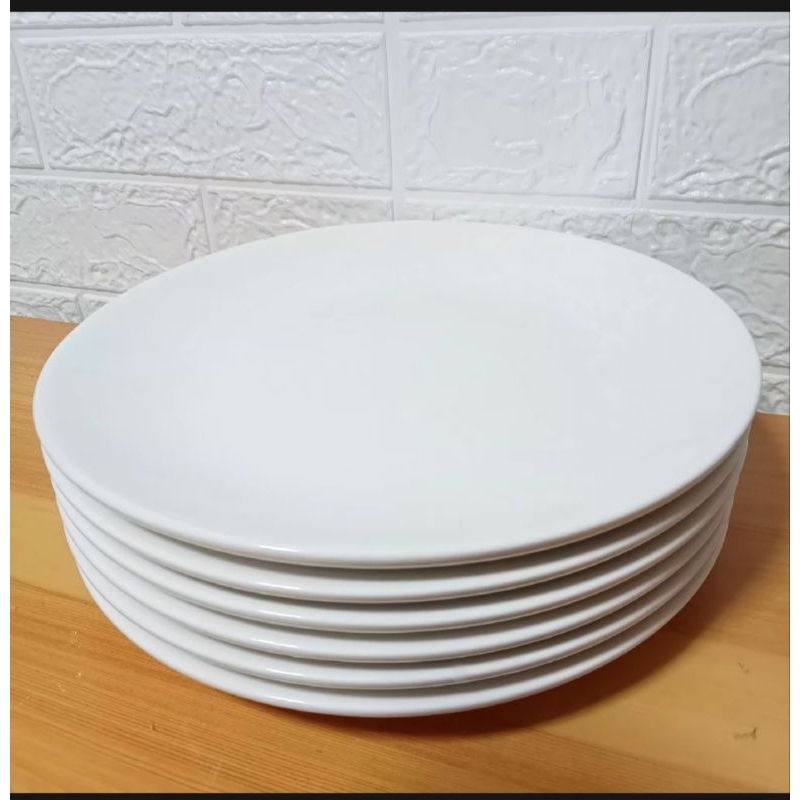 WHITE DINNER PLATE 6PCS SET CERAMIC BABASAGIN SIZE 9 | Shopee Philippines