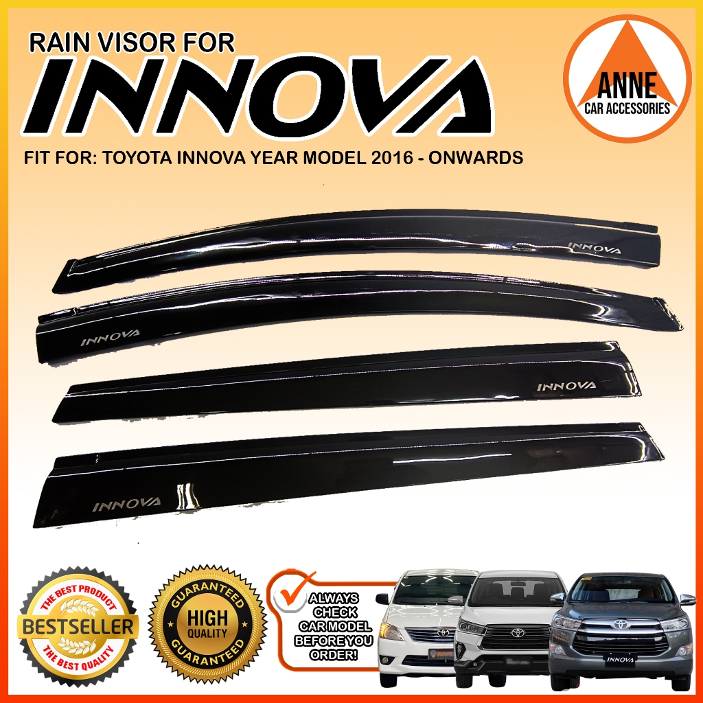 Door Rain Visor for Toyota Innova V G J E August 2016 2017 2018 2019 ...