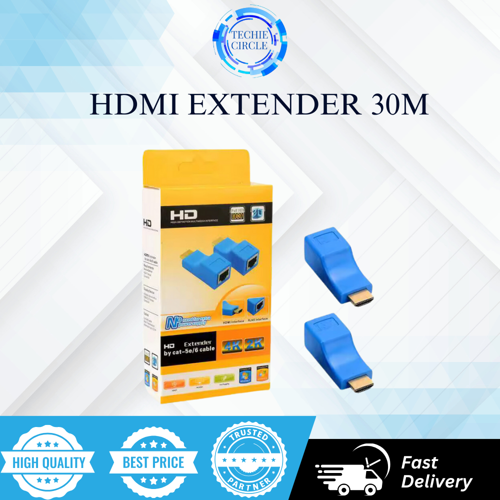 Techie Circle 1080P high-definition HDMI extender RJ45 Port network ...