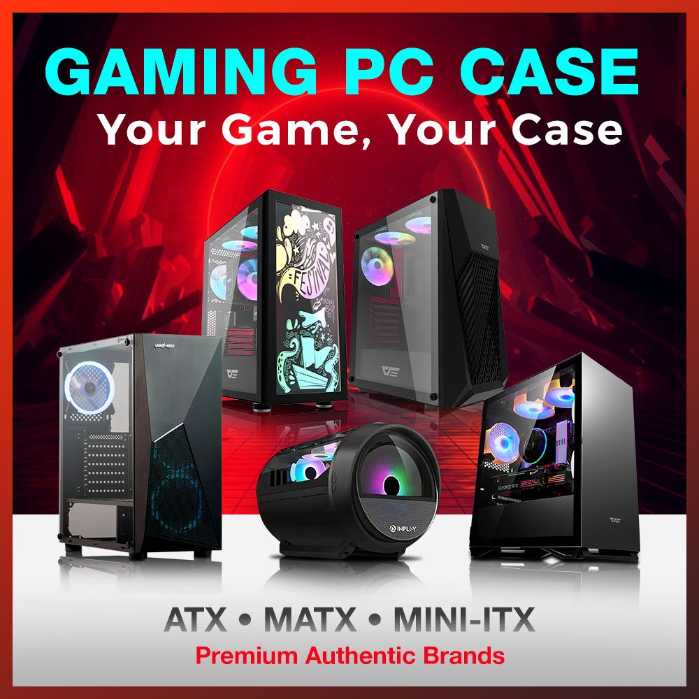 High Spec PC Case - Tempered Glass type for M-ATX • ATX • ITX Form Computer Desktop Gaming ...