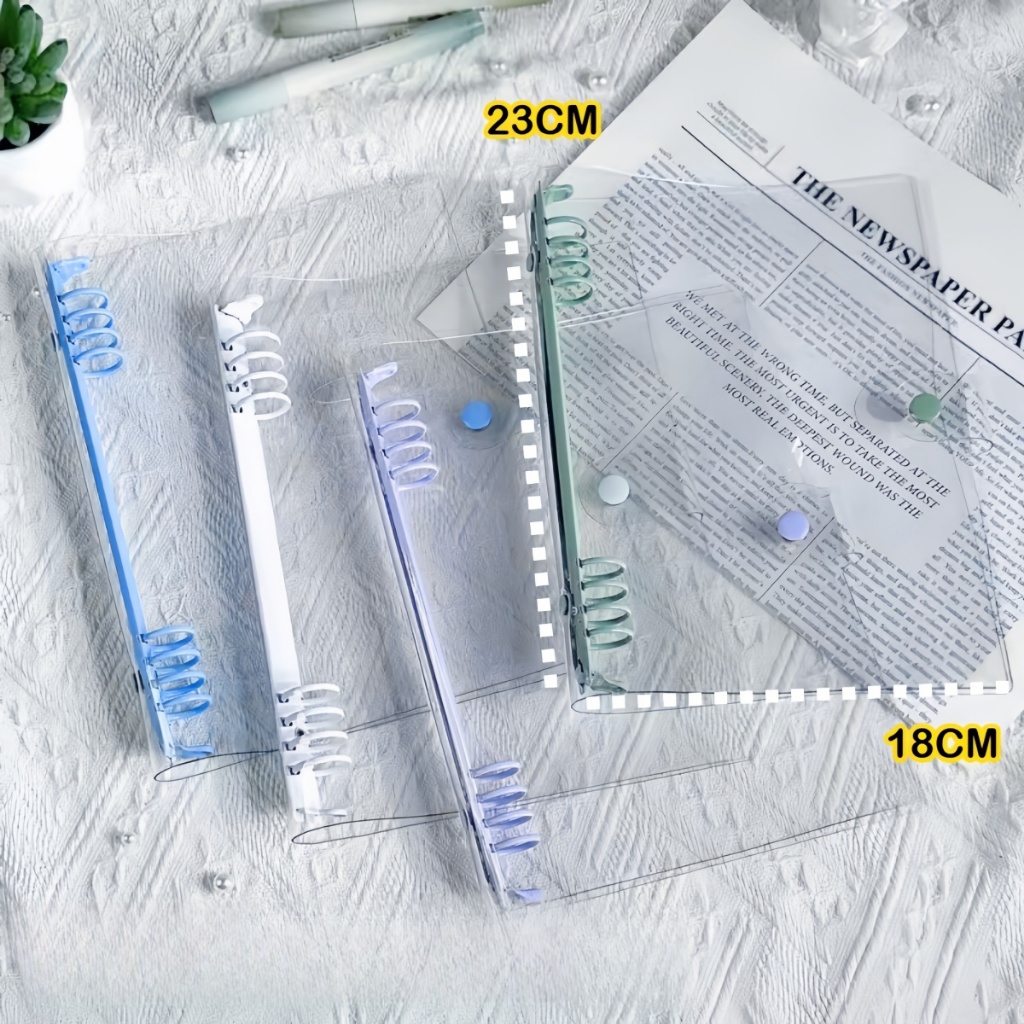 A5 Transparent Binder Notebook PVC Refillable Binders With 60Sheets ...