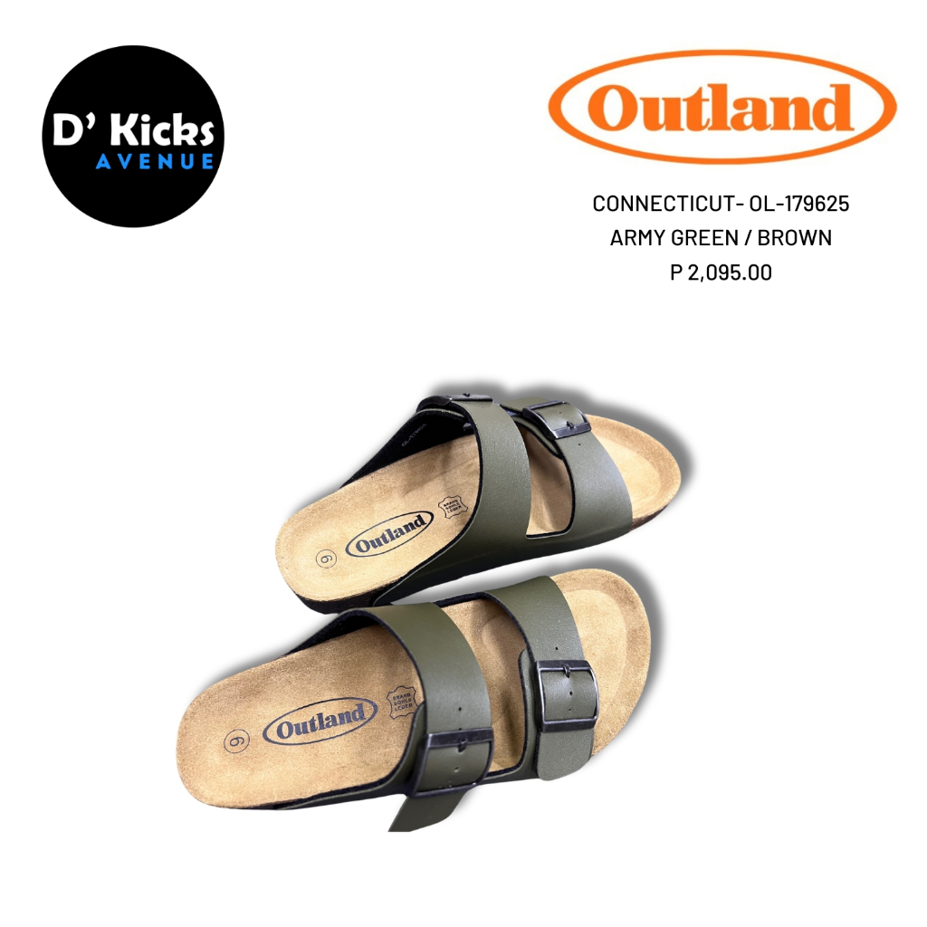 Outland Connecticut Army Green/Brown Men's Sandals - Lightweight and ...