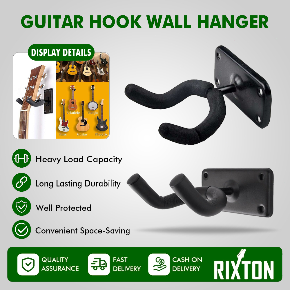 RIXTON Wall Hanging Guitar Hook Guitar Hanger Guitar Holder With Screws ...