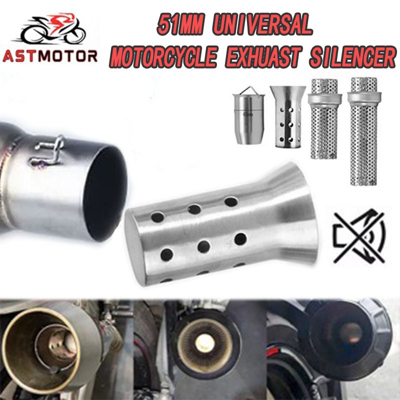 51mm Universal Motorcycle Exhaust Pipe Muffler Adjustable Insert Baffle ...
