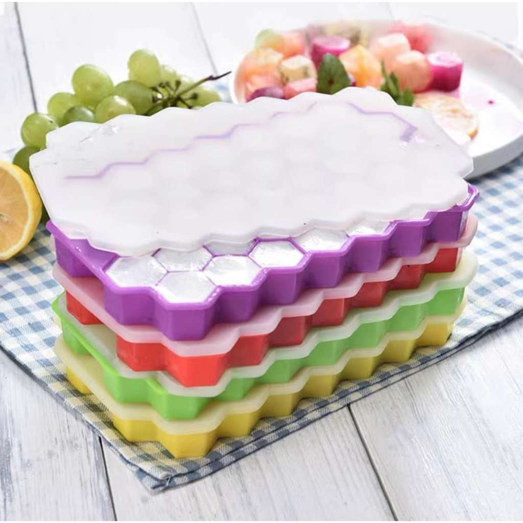 37 Grid Honeycomb Easy Unmolding Ice Maker Molder Tray For Any Drinks ...