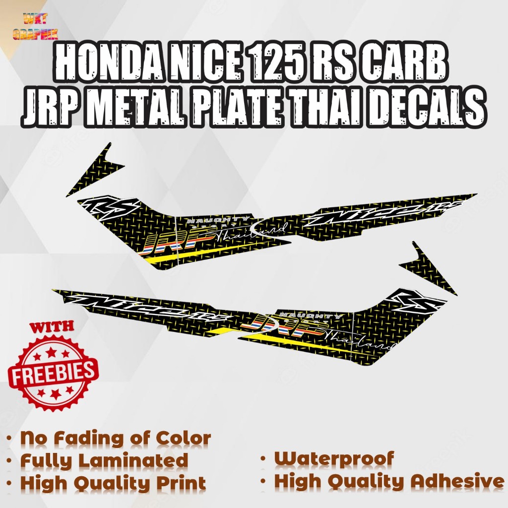 HONDA NICE 125 RS CARB JRP METAL PLATE THAI DECALS (WATERPROOF ...