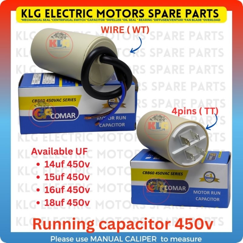 Running capacitor 450v 14uf 15uf 16uf 18uf for water pump parts ...