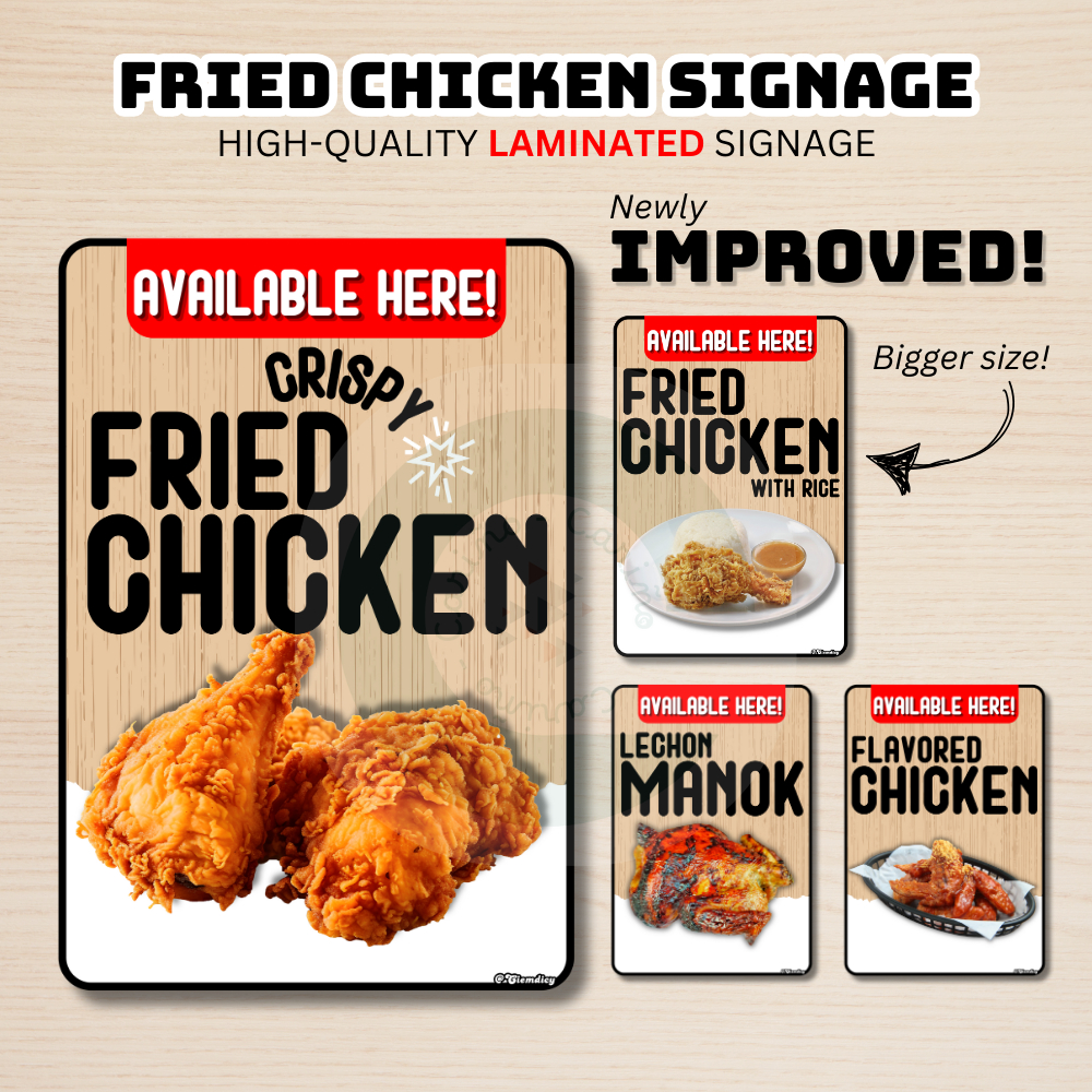 Laminated - Chicken Signage l Chicken Rice Signage l Inasal Signage ...