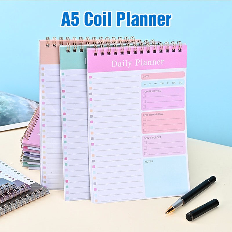 A5 Coil Notebook Student Daily Time Management Notebook Daily Task ...