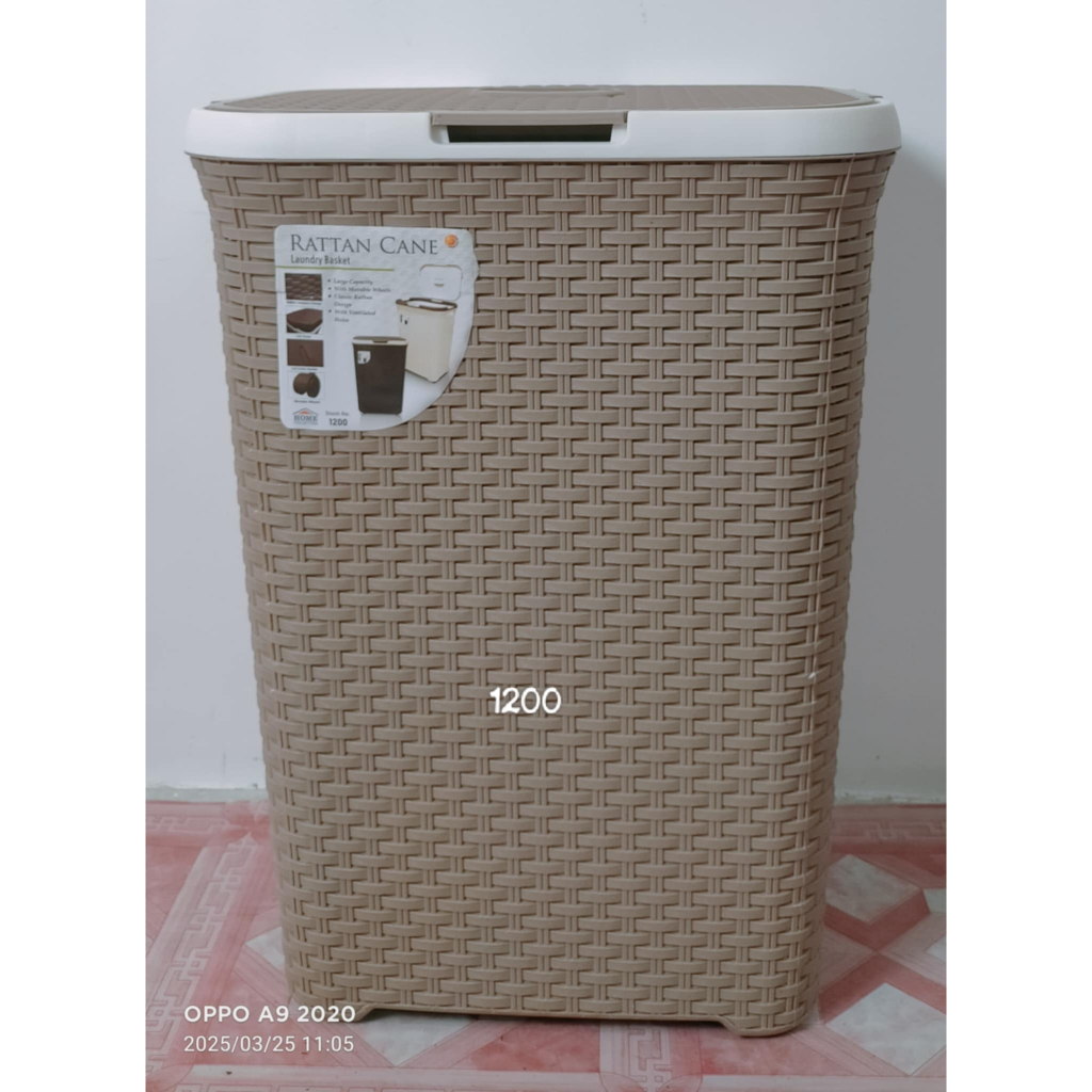 LAUNDRY BASKET RATTAN CANE PLASTIC #1200 (Mocha) | Shopee Philippines