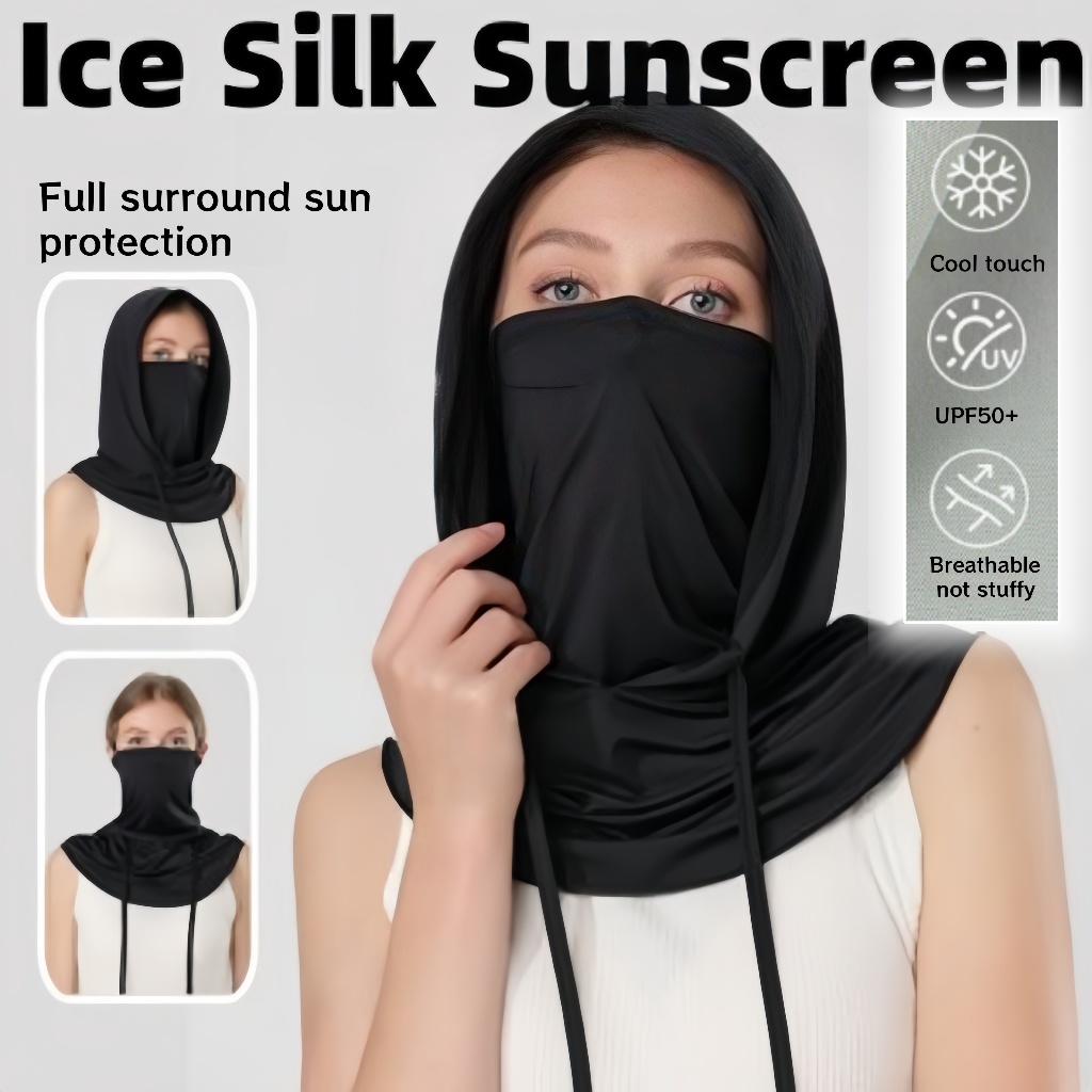 Balaclava Sun Uv Protection Hood Ice Silk Mesh Mat Breathable Full Head ...