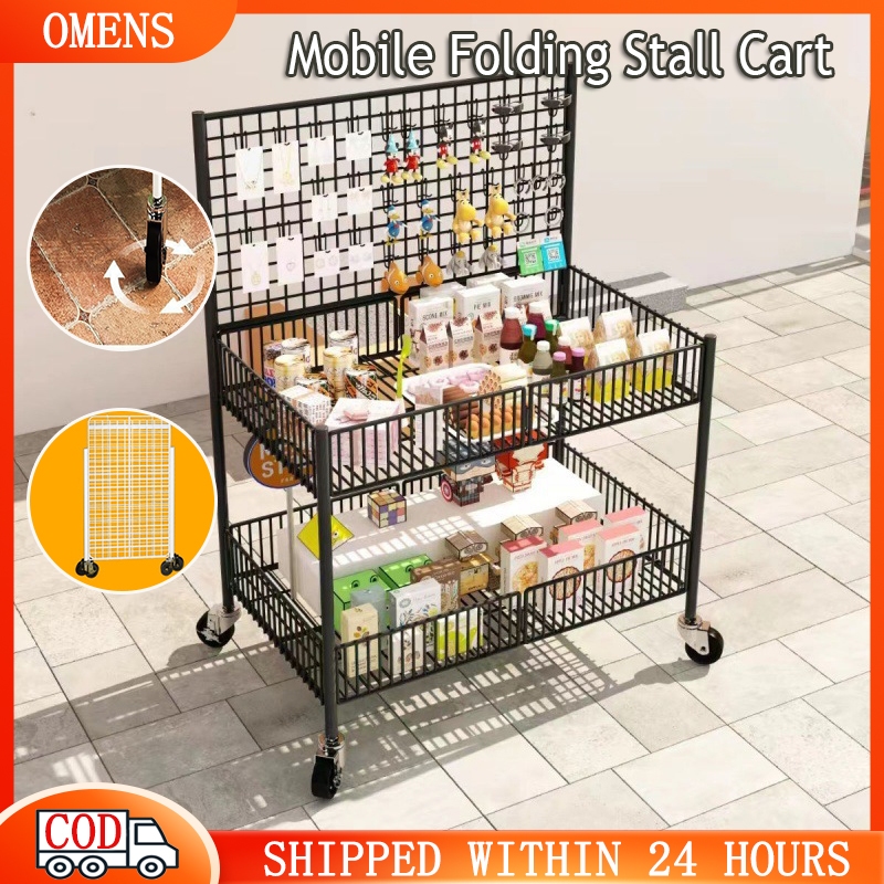 Mobile Folding Stall Cart With Wheels Display Stand Night Market Floor ...