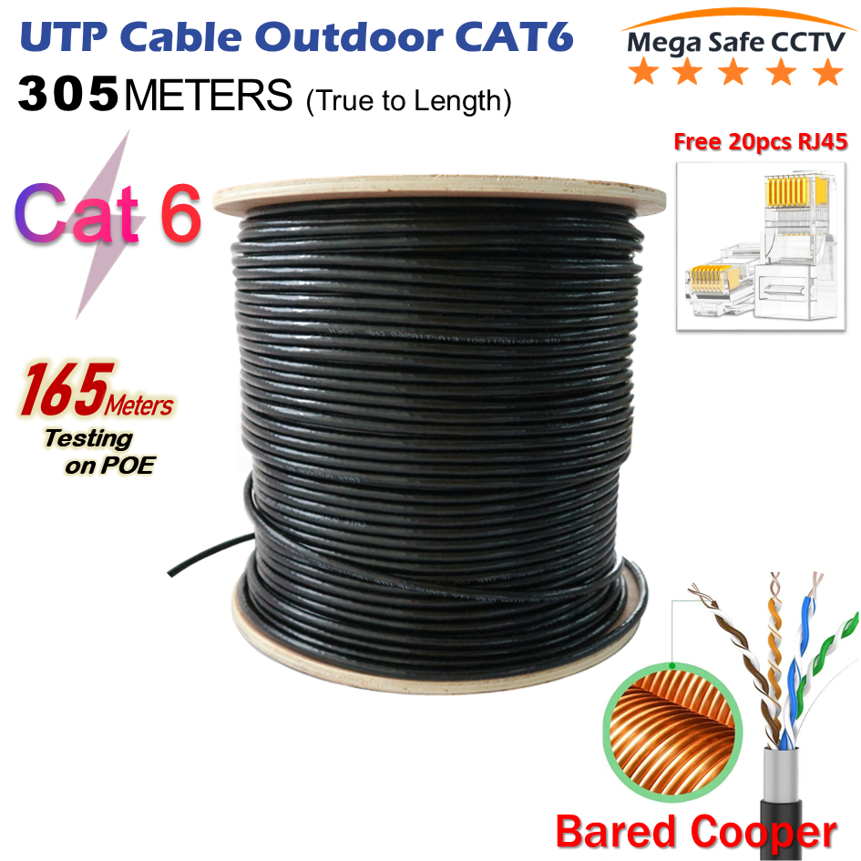 305m CAT6 Pure Copper Outdoor Weatherproof UTP LAN Cable, BC High ...