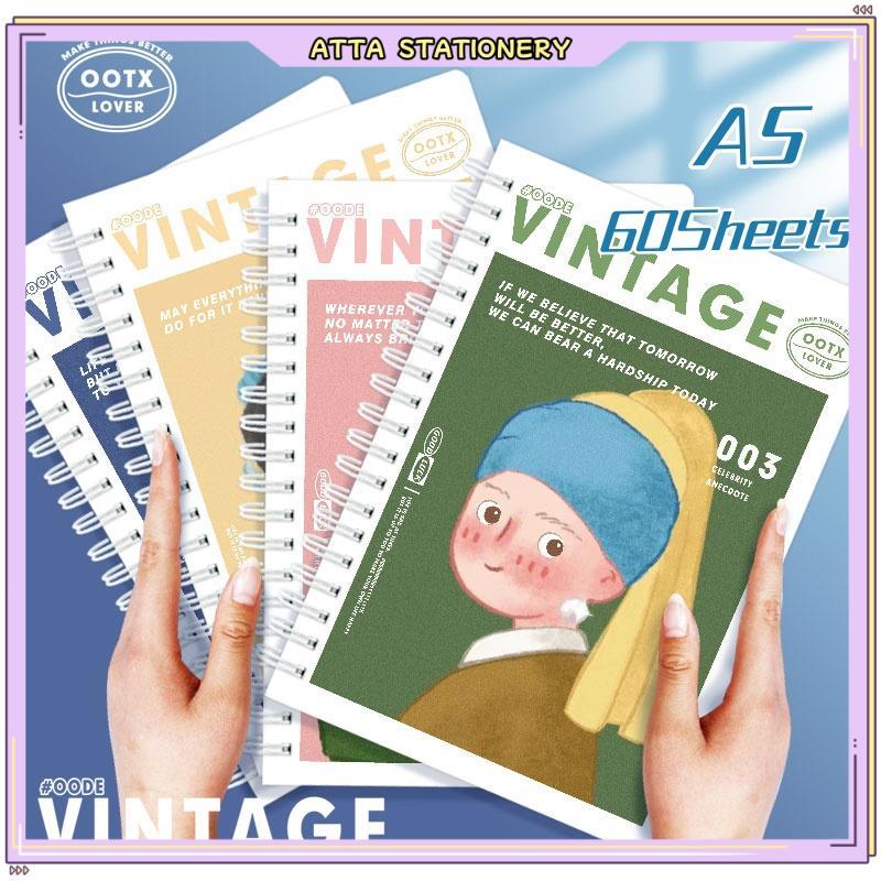 A5 Cartoon Minimalist Character Spring Notebook 60Sheets Spiral ...