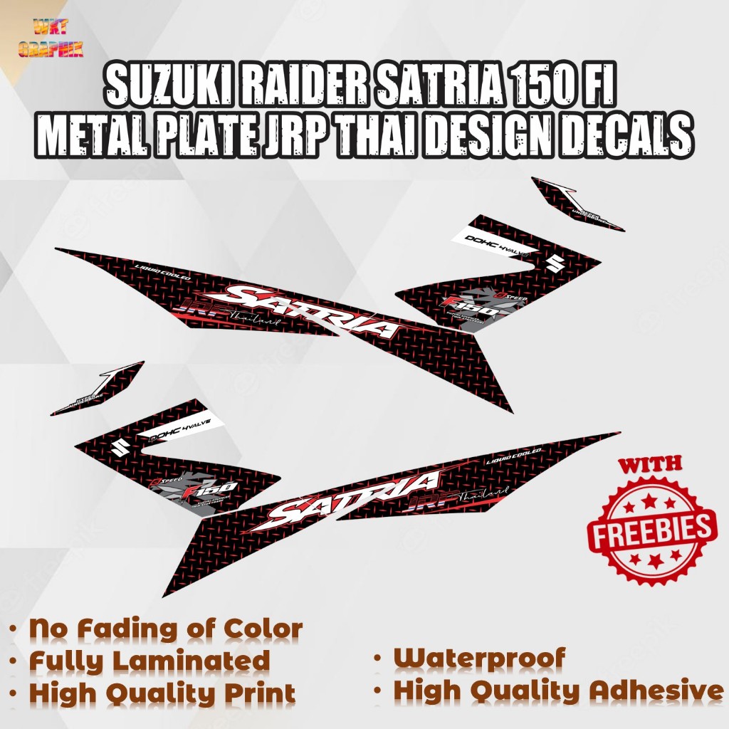 SUZUKI RAIDER SATRIA 150 FI METAL PLATE JRP THAI DESIGN DECALS ...