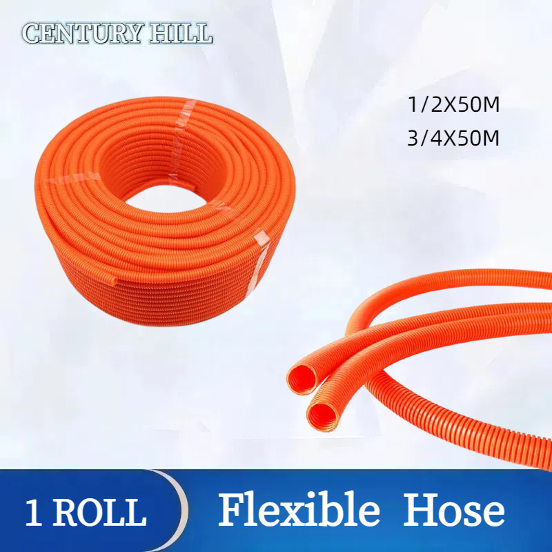 Orange Flexible Hose Electrical Conduit Hose 1/2 or 3/4 ( 50 METERS ) | Shopee Philippines