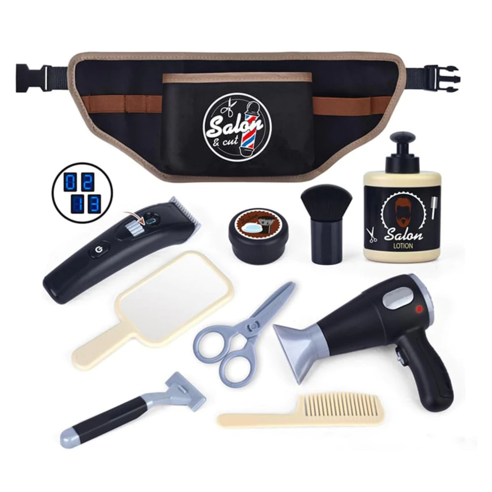 Kids Hair Salon Set 10PCS Haircut Barber Set Toy Pretend Play Hair ...