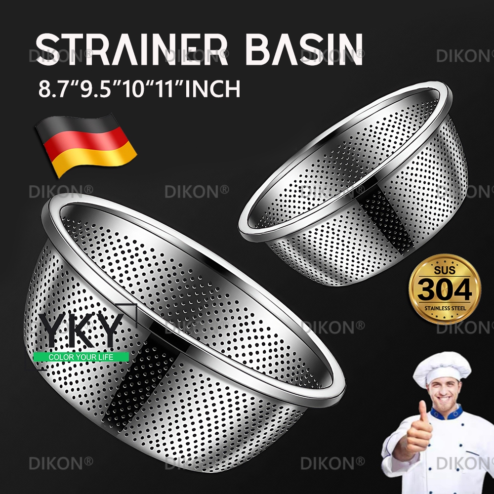 Strainer Basin Makapal Stainless Steel Strainers Big Colander Kitchen Accessories Food Grade ...