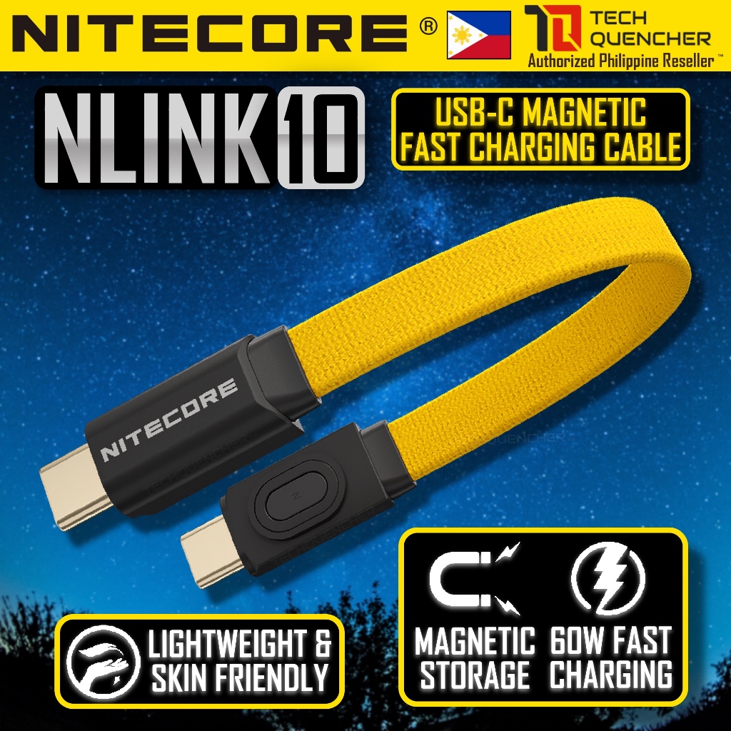 Nitecore NLink10 Magnetic Charging Cable - USB-C - 60W PD + QC Fast ...