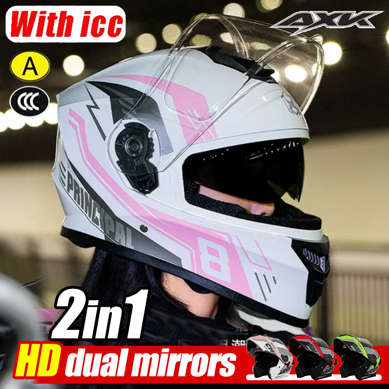 AXK 2in1Modular helmet 5XHD with ICC Motorcycle modular helmet Full ...