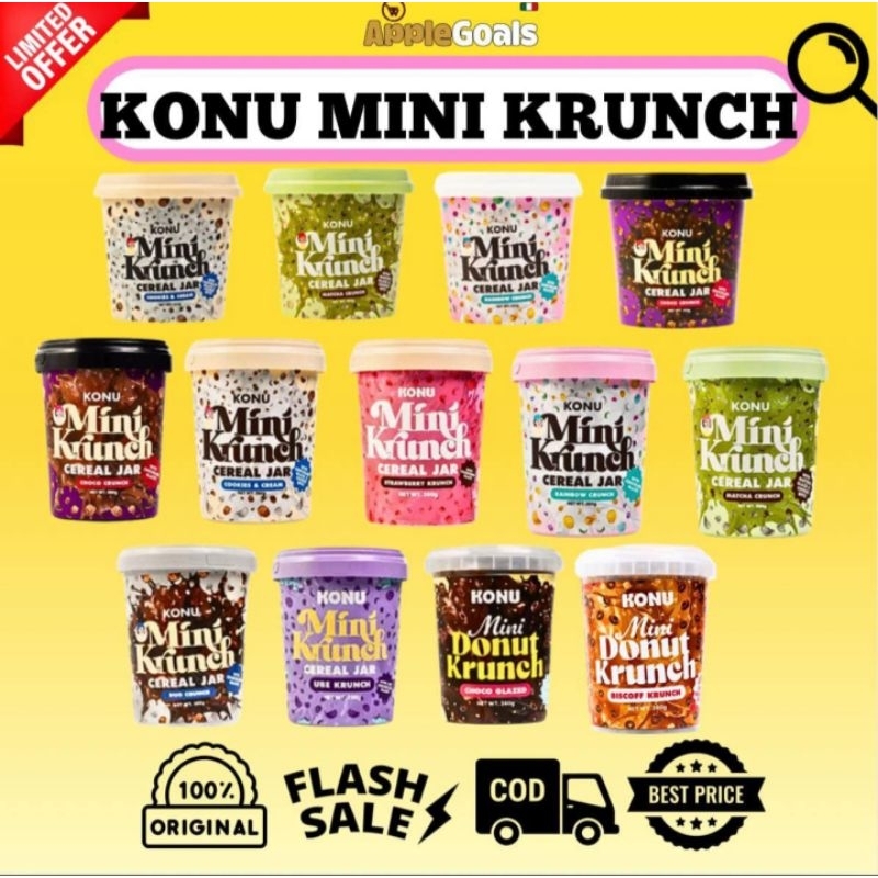 Konu Mini Krunch Cereal Jar Snack Matcha Chocolate Pistachio Biscoff ...