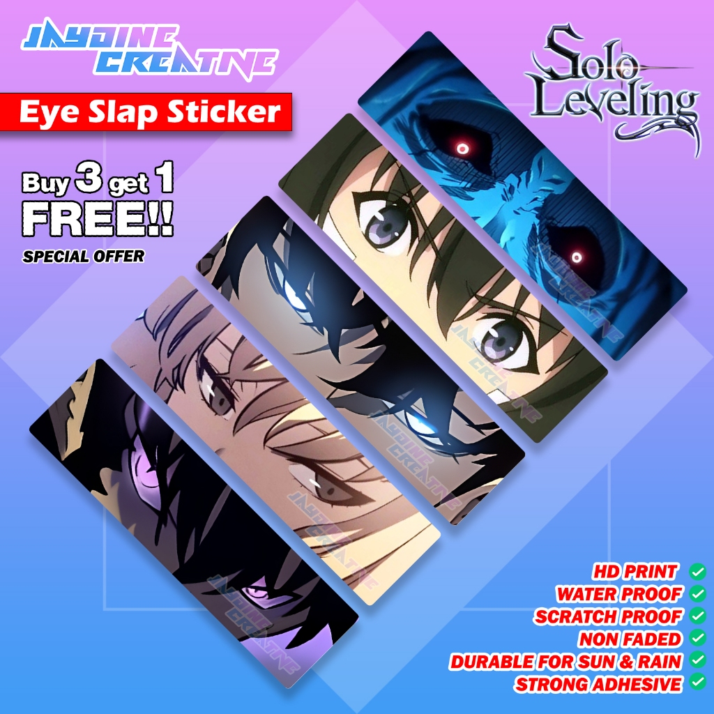 BUY 3 GET 1 - Solo Leveling - Eye Slap Sticker Indoor Outdoor Vinyl ...