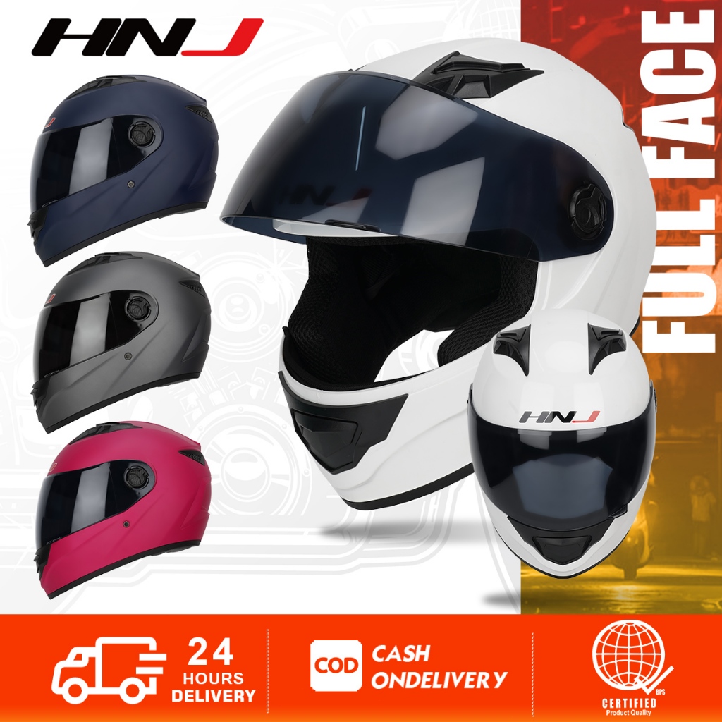 HNJ 855 Full Face Helmet Motorcycle Classic Helmet Single Visor Motor ...