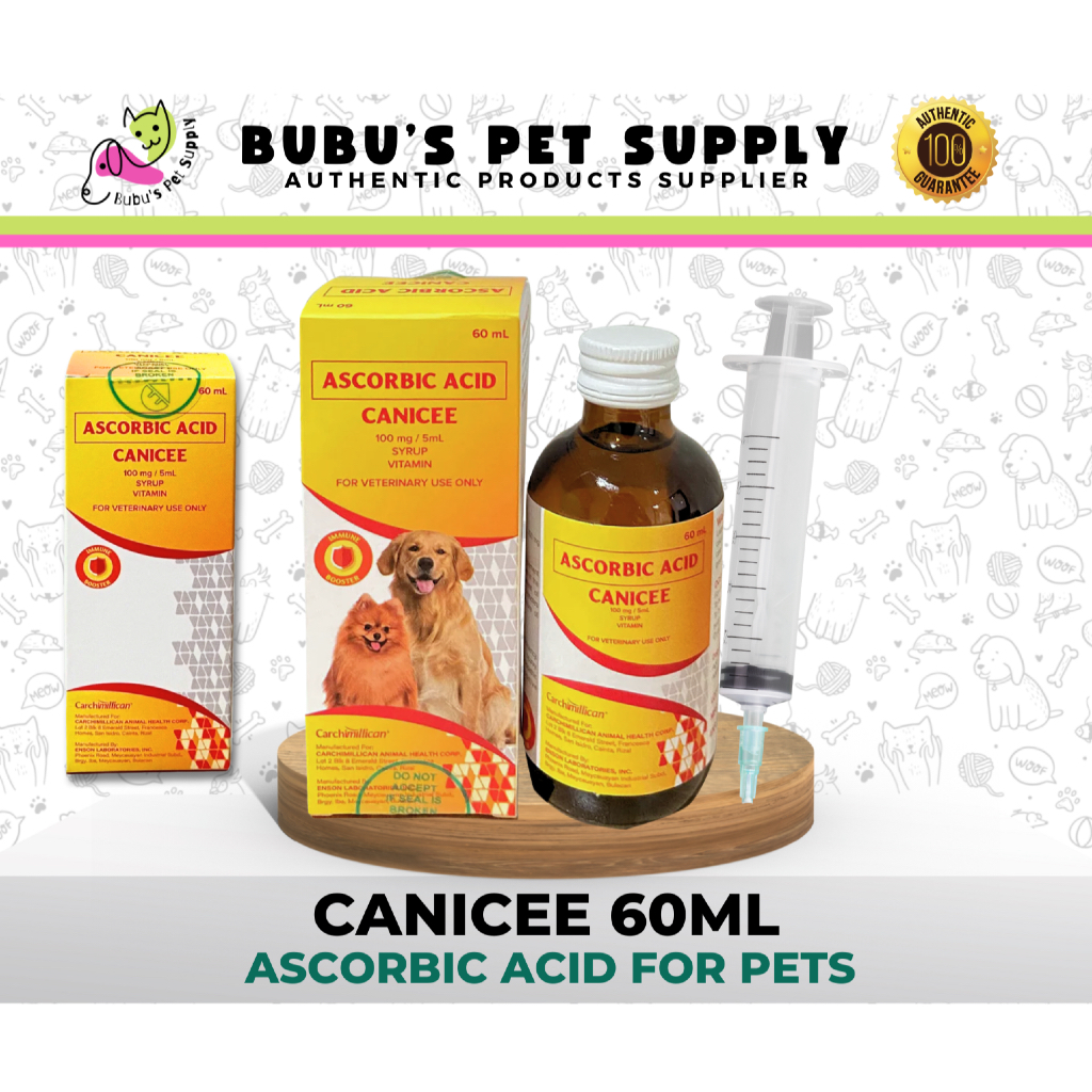 CANICEE IMMUNE BOOSTER ASCORBIC ACID VIT C DOGS CATS 60ML SYRUP WITH ...
