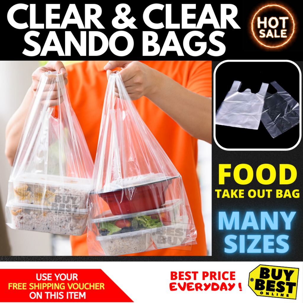 100pcs Clear Sando Bag - Best for Food Take out | Shopee Philippines
