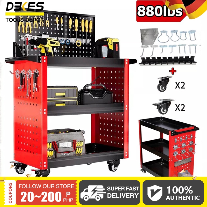 HeavyDuty 3 Layer Trolley Hand Push Tool Cart Machinery Workshop ...