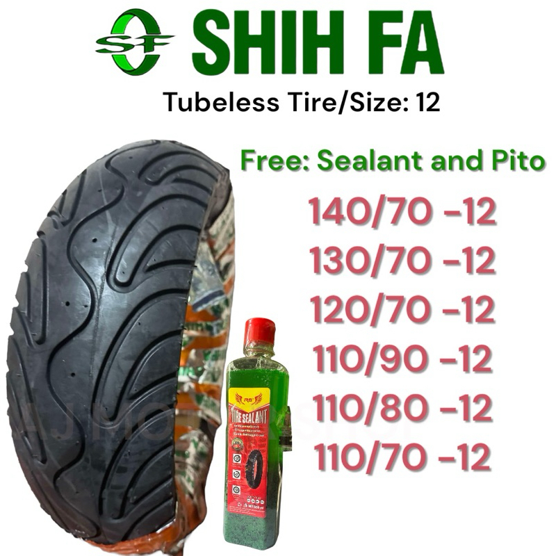 SHIHFA TIRE Tubeless Size 12 Free Sealant and Pito | Shopee Philippines