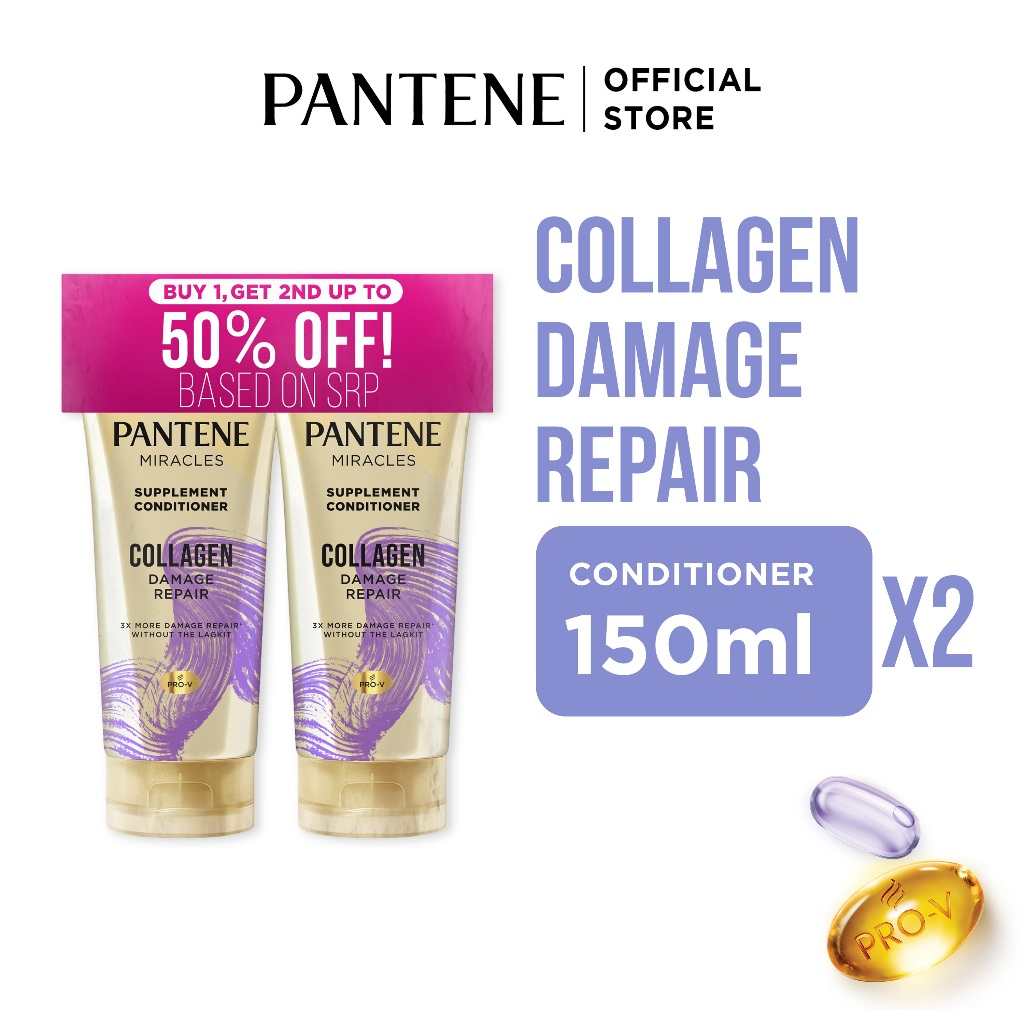 [Buy 1, Get the 2nd at 50% off] Pantene Supplement Conditioner Collagen ...