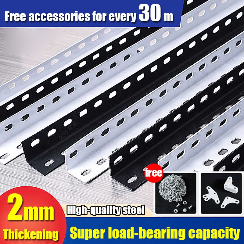 Slotted Angle Bar 2mm Stainless Steel DIY Shelf Accessories with Oval ...