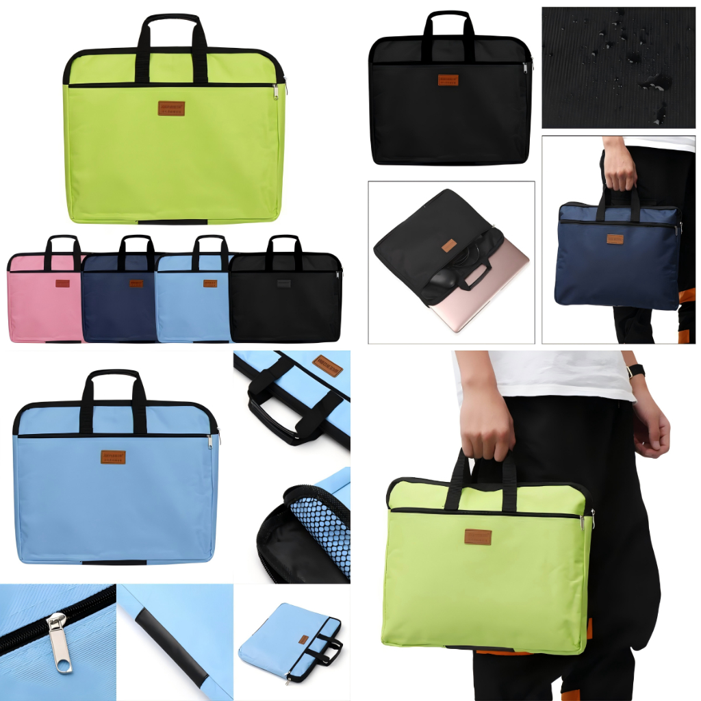 Document File Folder A4 Waterproof Canvas Bag 2-Layer Handbag Large ...