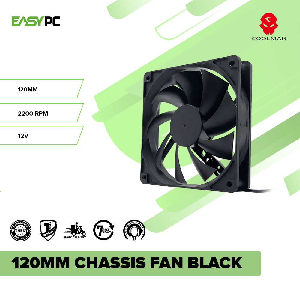 EasyPC | Coolman 120mm Chassis Fan Black | Shopee Philippines