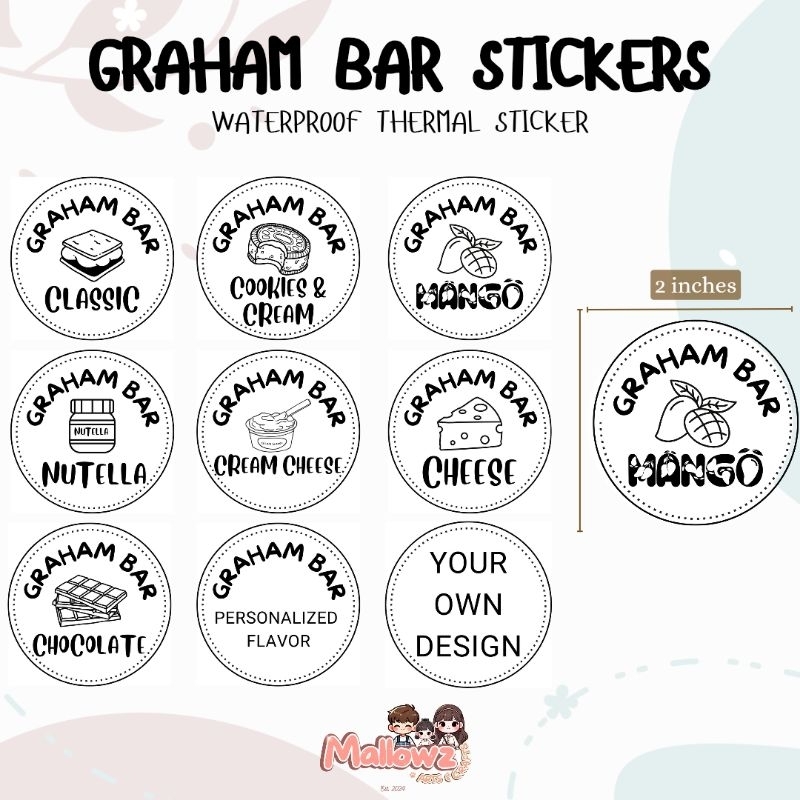 GRAHAM BAR WATERPROOF STICKERS 2INCHES | Shopee Philippines