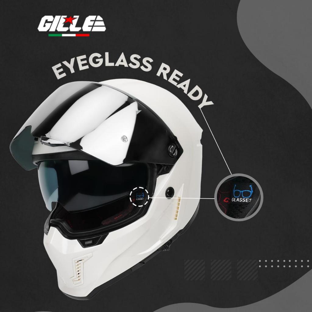 GILLE ASTRAL Plain Color Motorcycle Helmet Full Face Dual Visor With ...