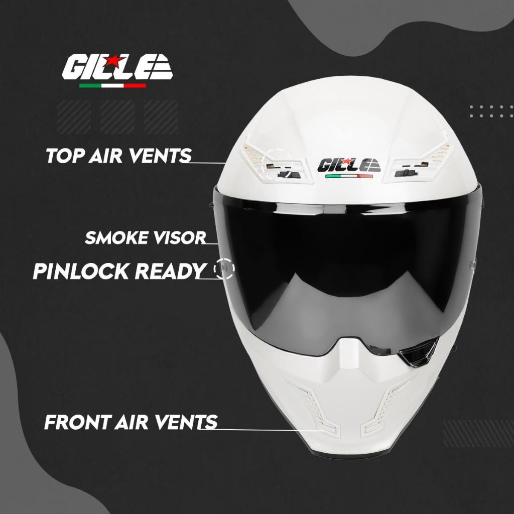 GILLE ASTRAL Plain Color Motorcycle Helmet Full Face Dual Visor With ...