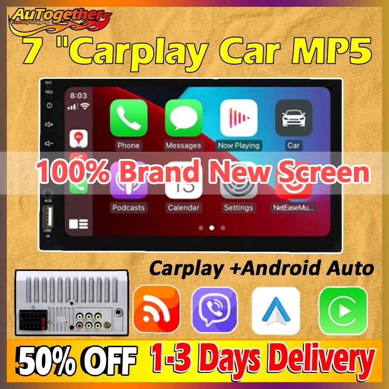 7" INCH MP5 Player HD With Apple Carplay GPS MP5 Car Radio with ...