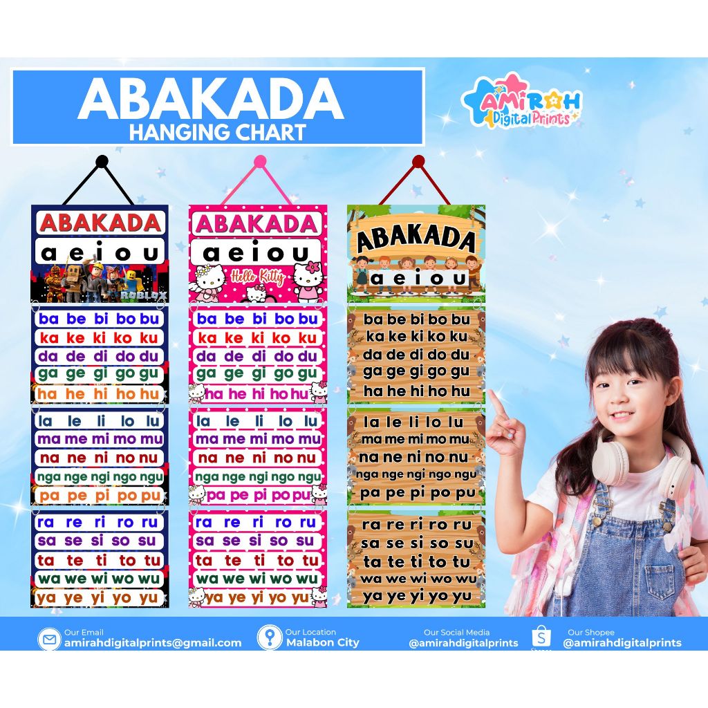 ABAKADA HANGING CHART - FULLY LAMINATED WITH RINGS | Shopee Philippines