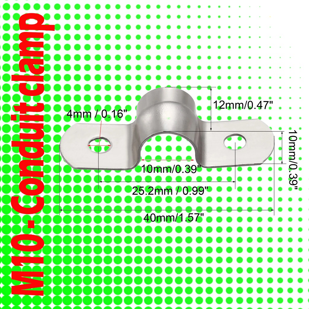 M10 - 304 stainless steel Heavy Duty Conduit Clamps single Double hole ...