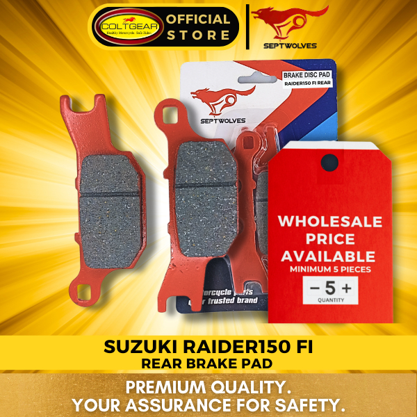 SEPTWOLVES Brake Pad for Suzuki Raider150 Fi [Rear] | Shopee Philippines